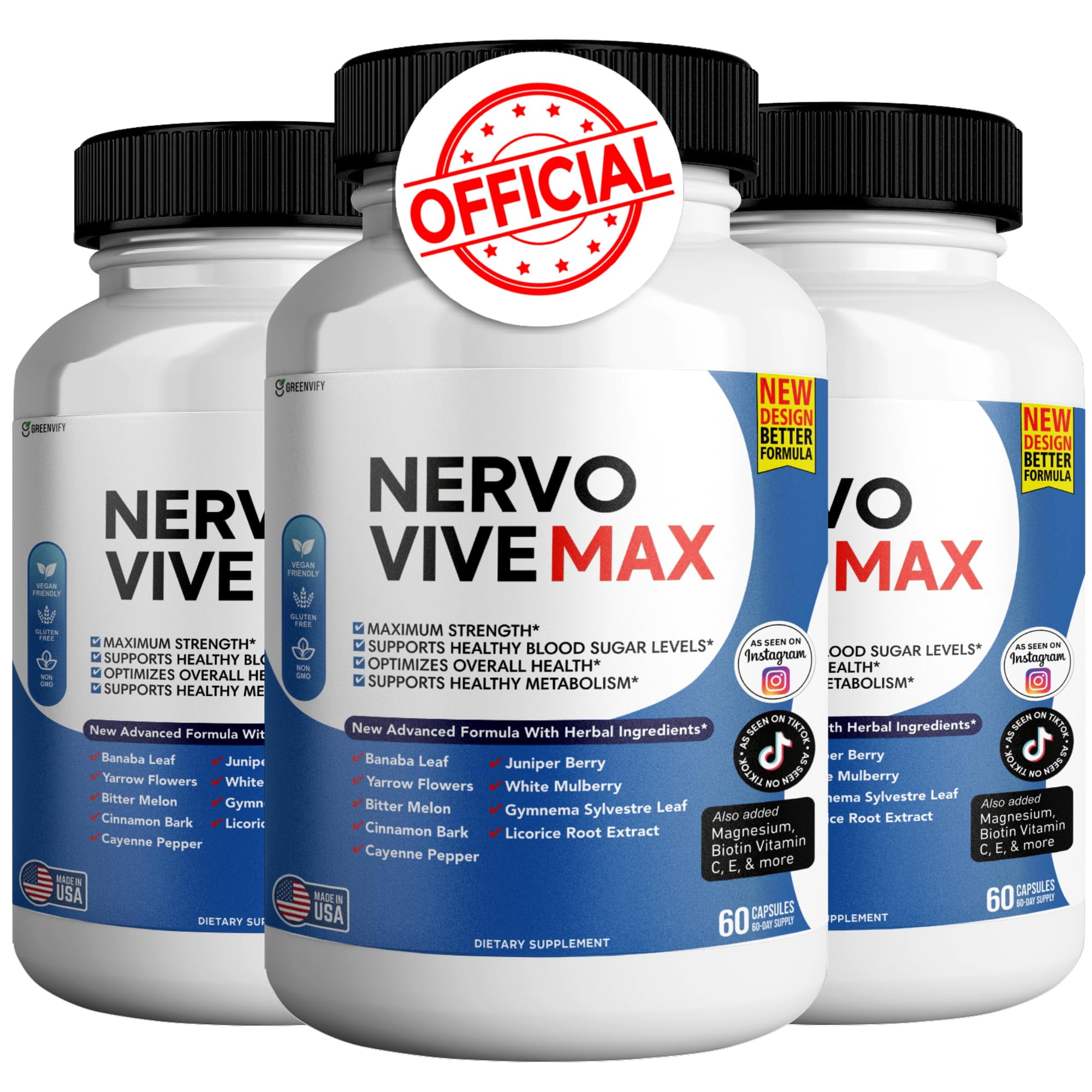 GREENVIFY Nervovive Max - Brain Support Supplement Enhance Memory & Focus Clear Brain Fog ...