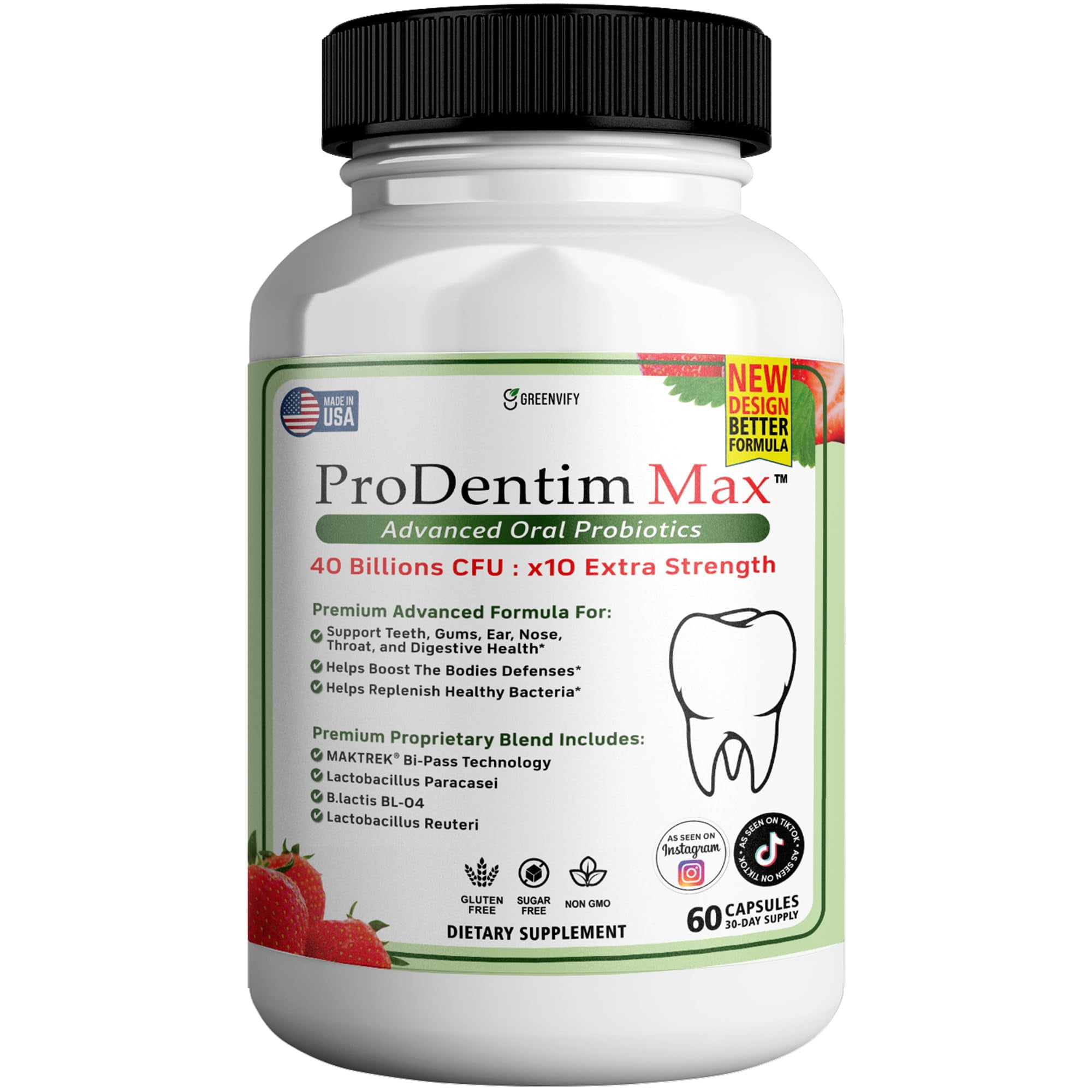 Pro Dentim Max Oral Probiotic Supplement – Advanced Dental & Gum Health ...