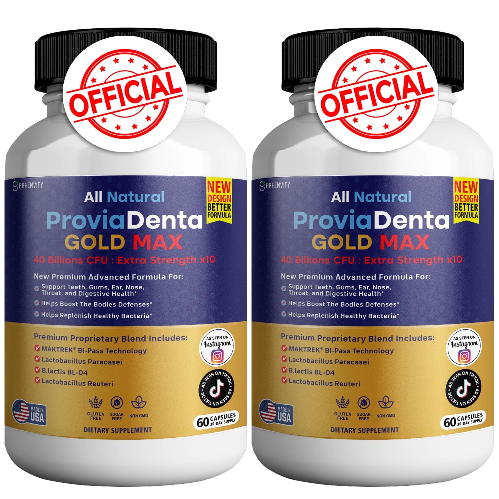 Proviadenta Gold Max Oral Probiotic Support Supplement for Gums-Teeth ...