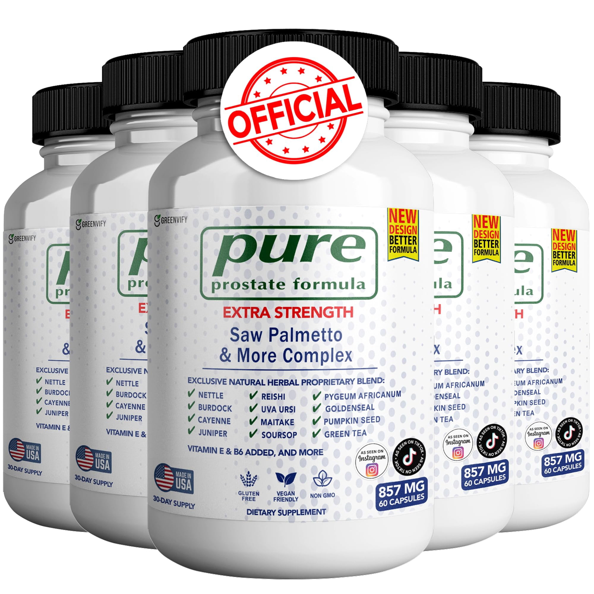 GREENVIFY Pure Prostate Formula Saw Palmetto & More Complex 857 mg ...