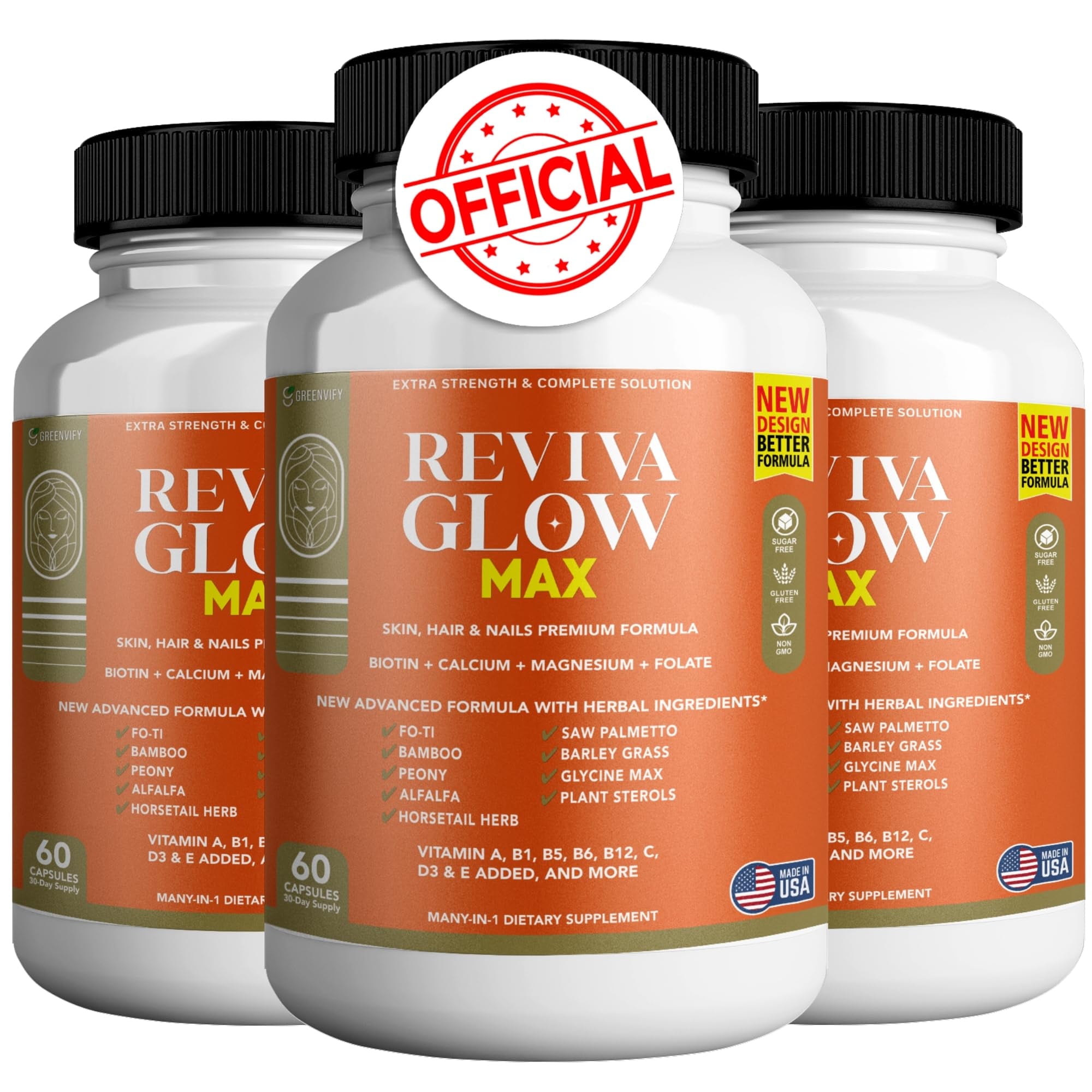 GREENVIFY Reviva Glow Max - Hair, Skin & Nails Support Supplement ...