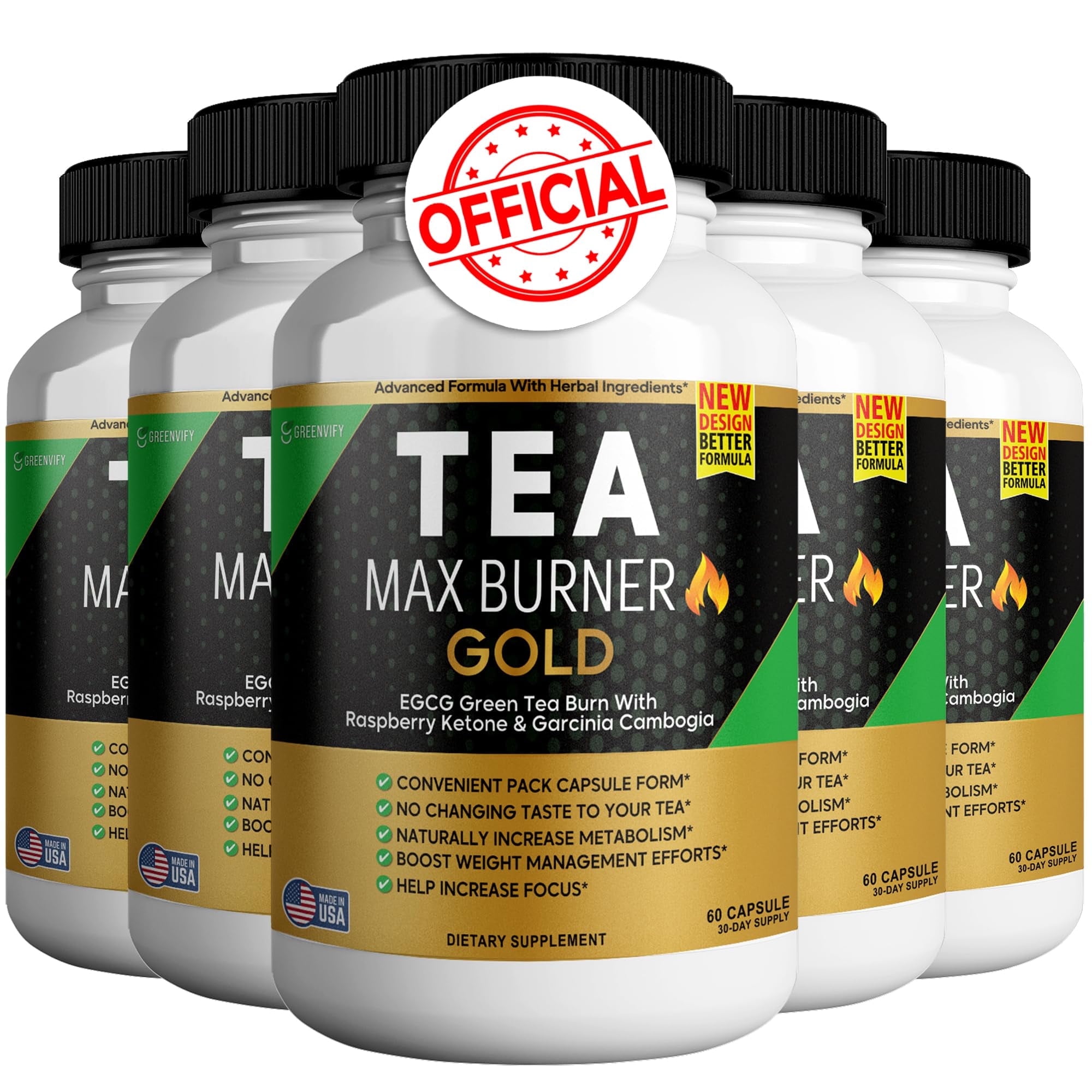Tea Max Burner Gold with Green Tea & Coffee Bean for Metabolism ...