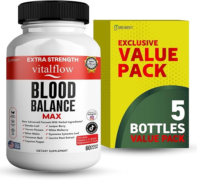 GREENVIFY VitalFlow Blood Balance Max | Advanced Herbal Formula with ...