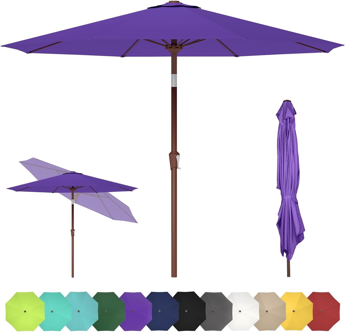 GREENVINES 9-FT-Patio-Umbrella | Outdoor-Table-Umbrellas | 8 Sturdy ...