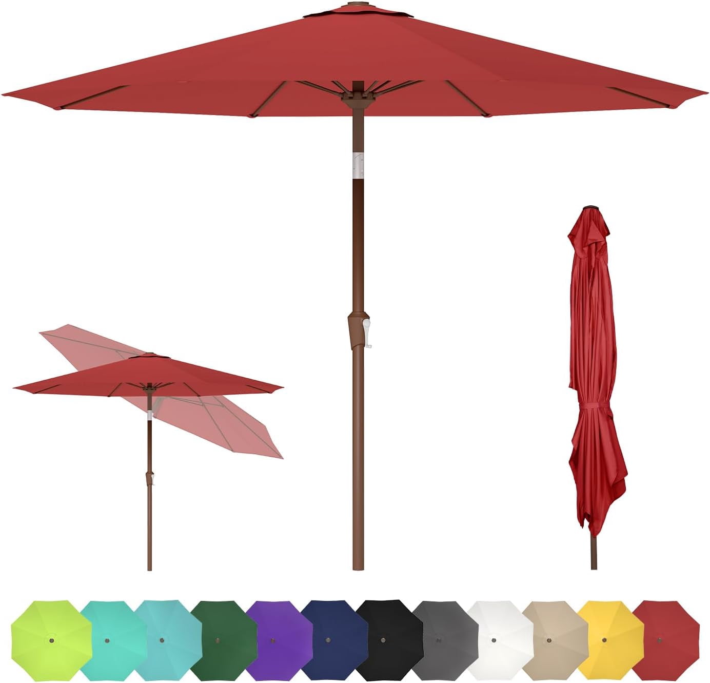 GREENVINES 9-FT-Patio-Umbrella | Outdoor-Table-Umbrellas | 8 Sturdy ...
