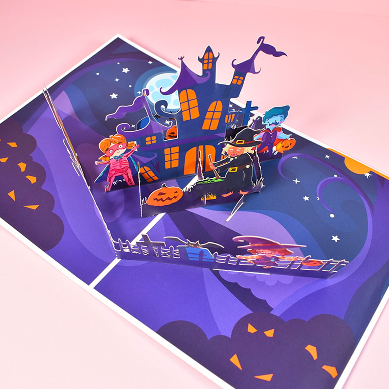GREETING ART Pop Up Card,3D Card,Pumpkin Witch Bat,Pop Up Card, Cards ...