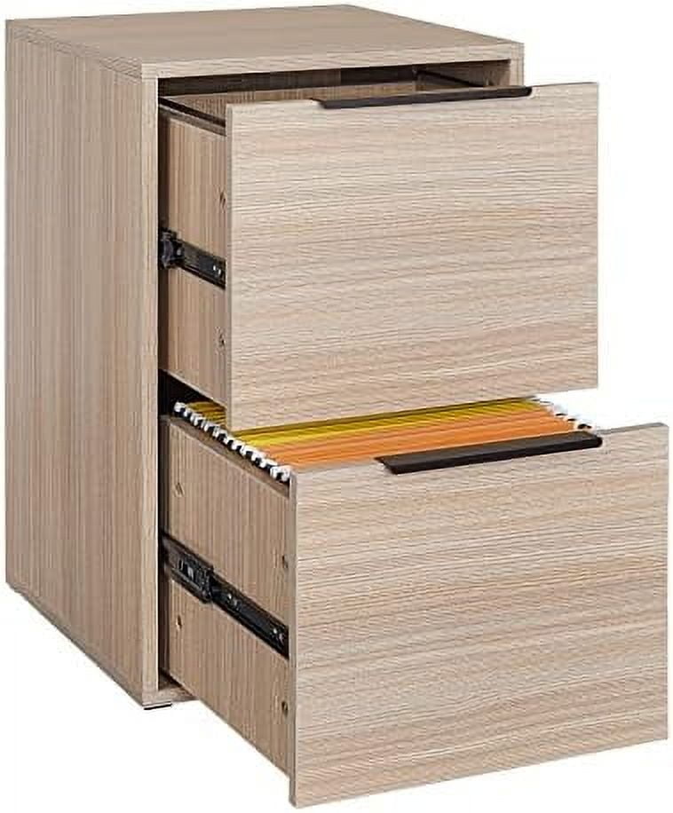 GREETMEET Wooden File Cabinet with 2 Drawer,Vertical Storage Filing ...