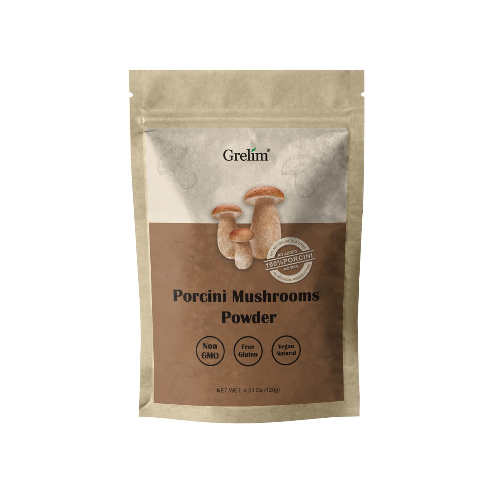 GRELIM Porcini Powder 4.23 TSF6 Oz, Wild Fresh Dried Porcini Mushroom ...