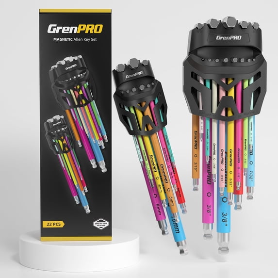 GRENPRO Allen Wrenches Sets, Hex Key Set, 22pcs Allan Wrench Sets ...