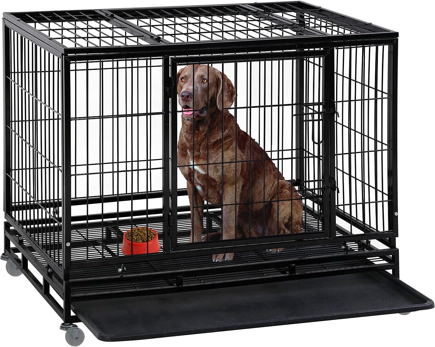 GREOKL Dog Crate Cage for Large Dogs Heavy Duty 36 Inches Dog Kennel Pet Playpen for Training ...