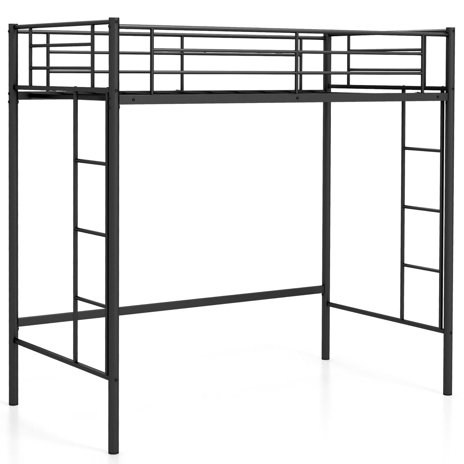 GREOKL Industrial - Style Twin Size Loft Bed Sturdy Heavy - Duty Metal ...