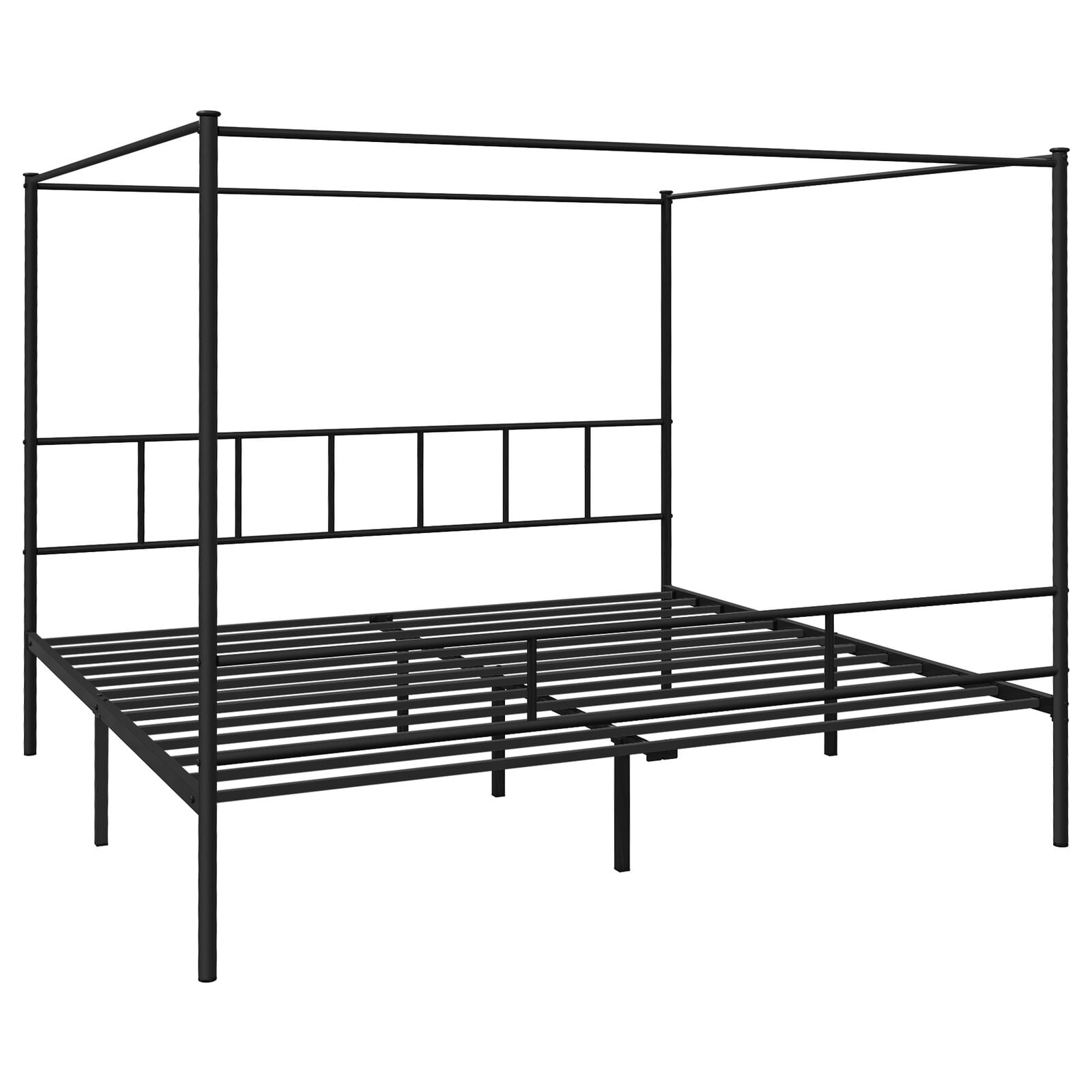 GREOKL Regal and Robust King Size Bed Frame A Metal Canopy Design with ...