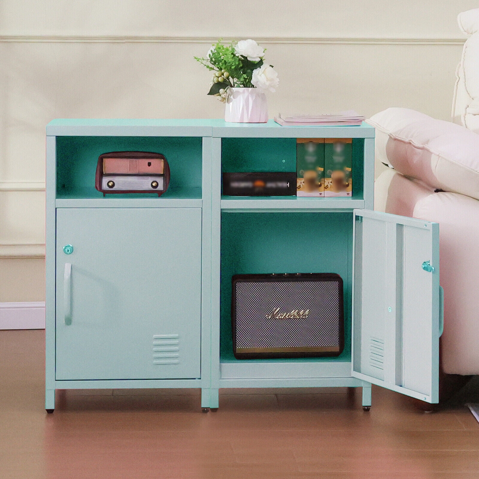 GREOKL Secure and Stylish Night Table A Lockable End Table, Coffee ...