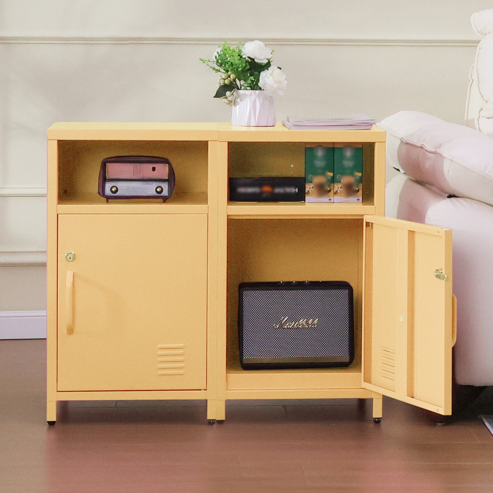 GREOKL Secure and Stylish Night Table A Lockable End Table, Coffee ...