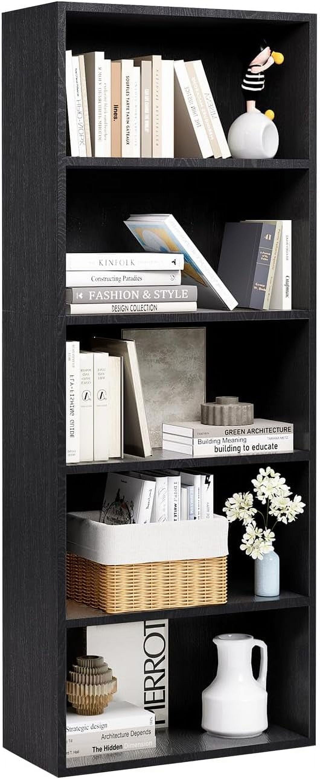GREOKL Tall Narrow Bookshelf, 6-Tier Cube Display Rack, Modern Corner ...
