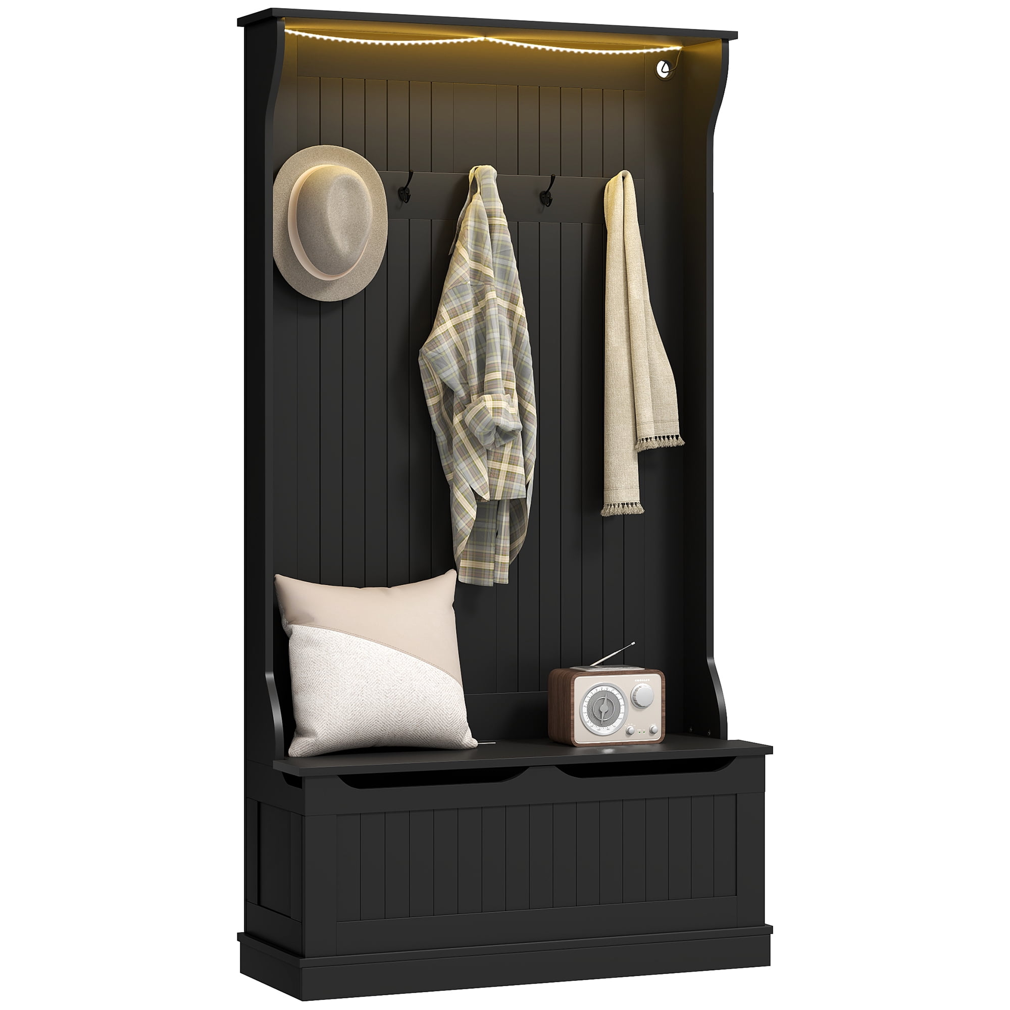 GREOKL Transform Your Entrance with 3 - In - 1 Hall Tree LED - Lit ...