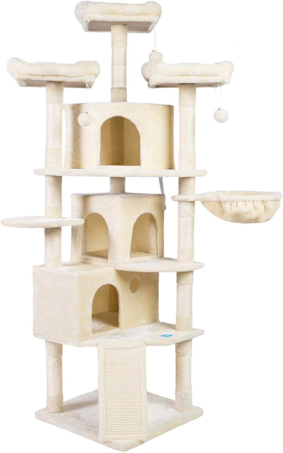 GREOKL XL Size Cat Tree, 73.4 inch Cat Tower with 3 Caves, 3 Cozy ...
