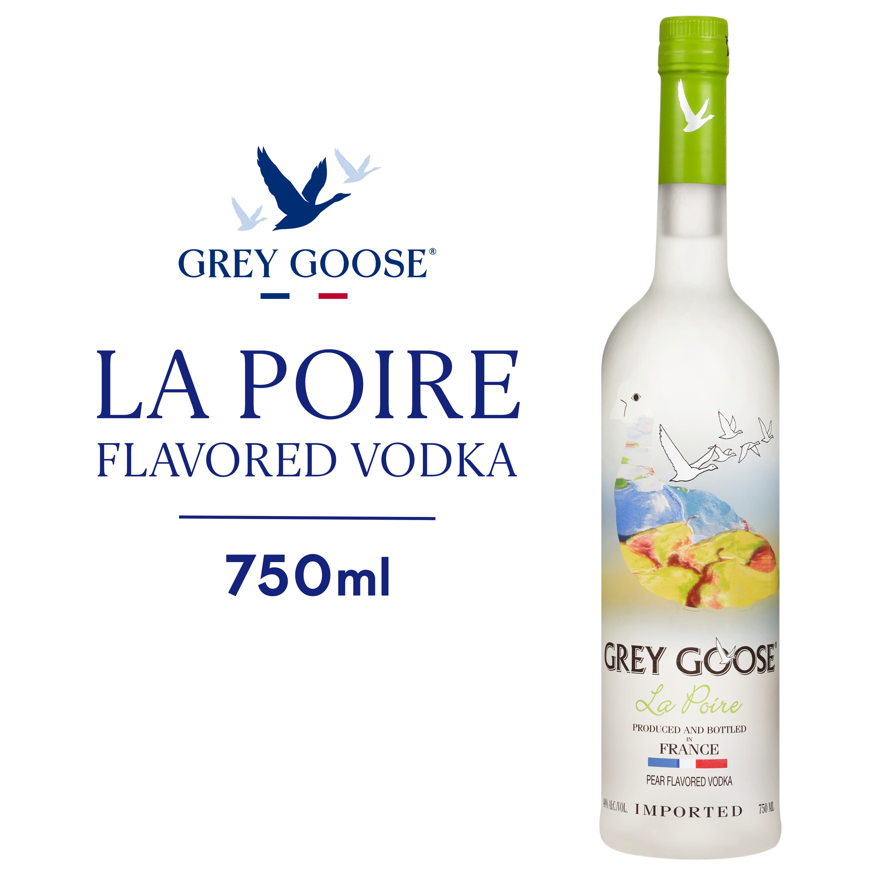 Grey Goose La Poire Pear Flavored Vodka Liquor, 1 Count, 750ml 40% ABV ...