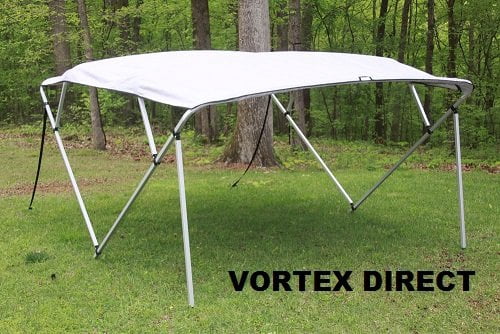 GREY/GRAY SQUARE TUBE FRAME VORTEX 4 BOW PONTOON/DECK BOAT BIMINI TOP ...