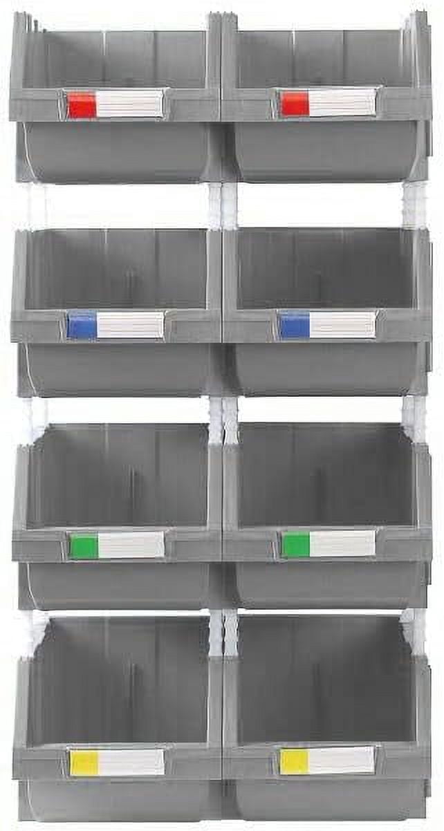 GREY Heavy Duty Thermoplastic Storage Bin, Stackable, Hangable, Side ...