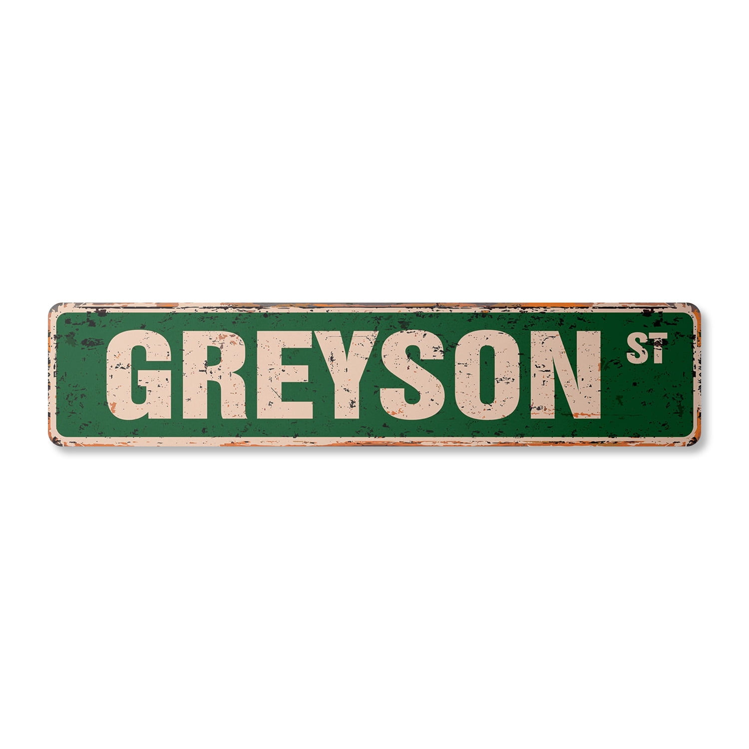 GREYSON Vintage Plastic Street Sign Childrens Name Room Sign | Indoor ...