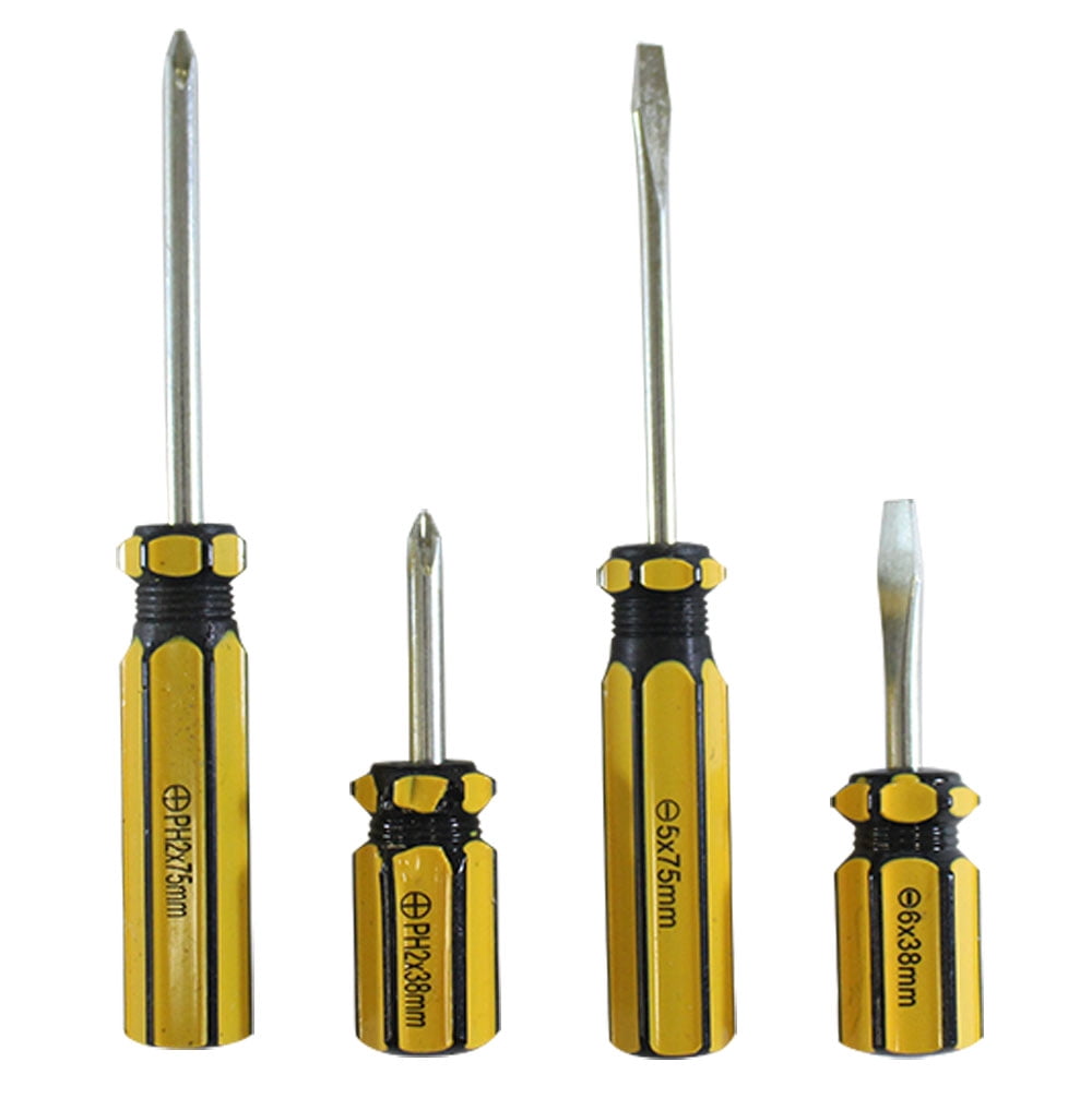 GRID 4 Piece Slotted & Phillips Screwdrivers Set | 6" (15.2 cm) & 3.25 ...