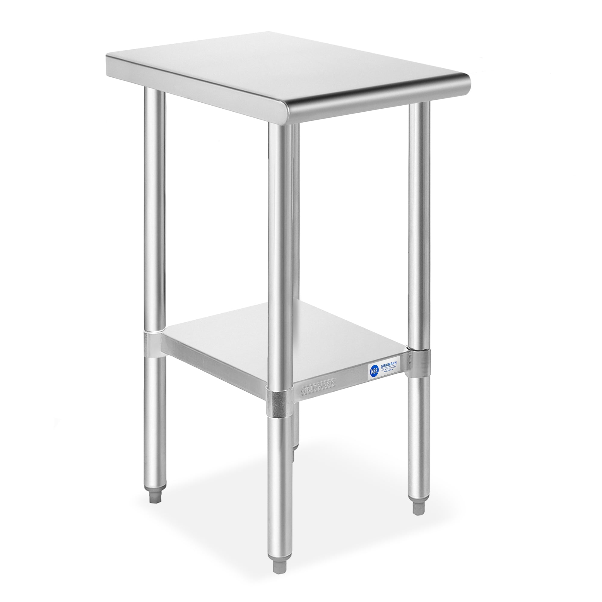 GRIDMANN 12 x 24 Inch Stainless Steel Table w/ Undershelf, NSF ...
