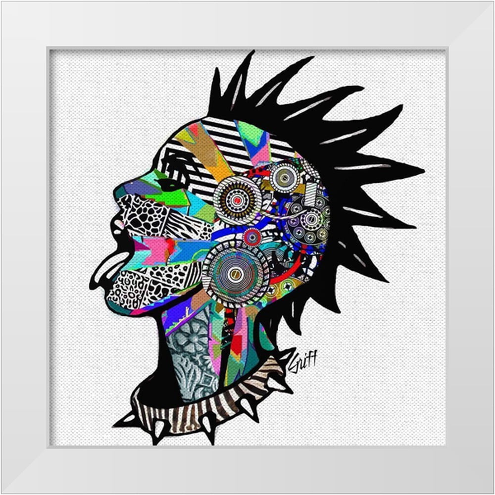 GRIFF 20x20 White Modern Wood Framed Museum Art Print Titled - Punky ...