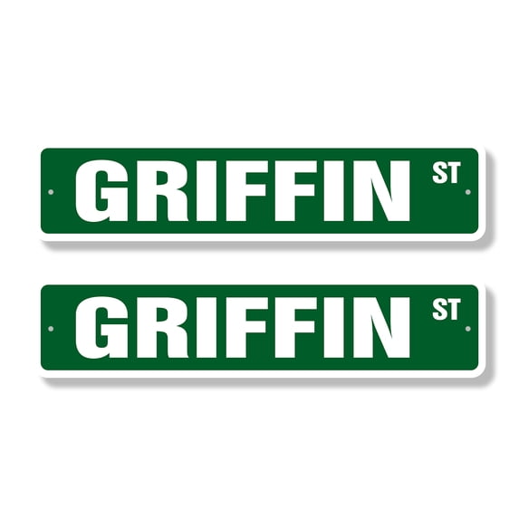 GRIFFIN Classic Street Sign (2 Pack) Childrens Name Room Sign Road Sign ...