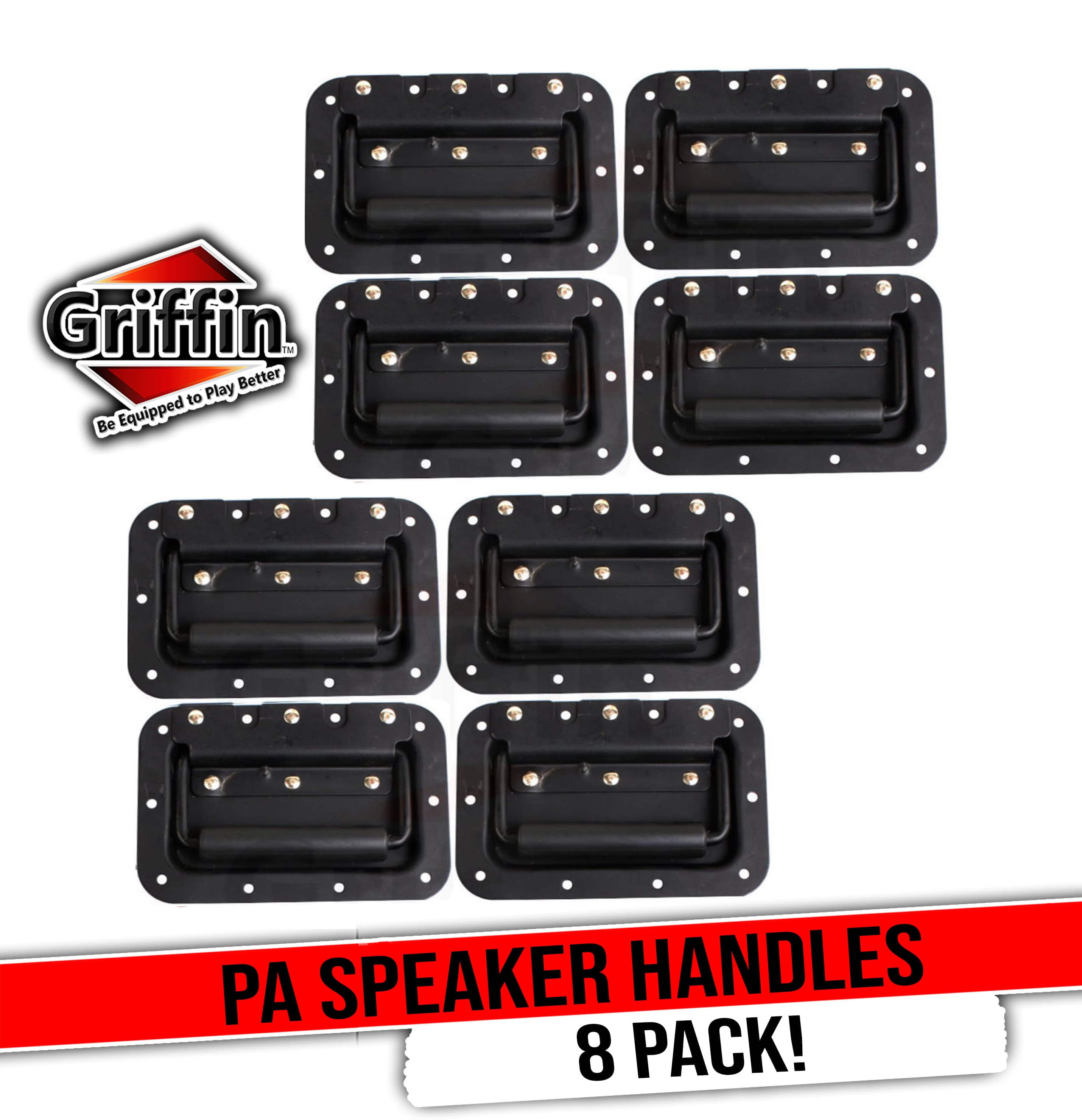 GRIFFIN Recessed Speaker Cabinet Handles (8-Pack) for Rack Road Flight ...