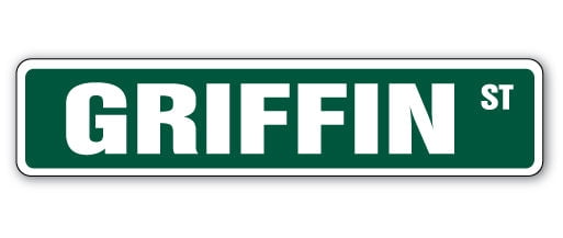 GRIFFIN Street Sign Childrens Name Room Sign | Indoor/Outdoor | 30 ...