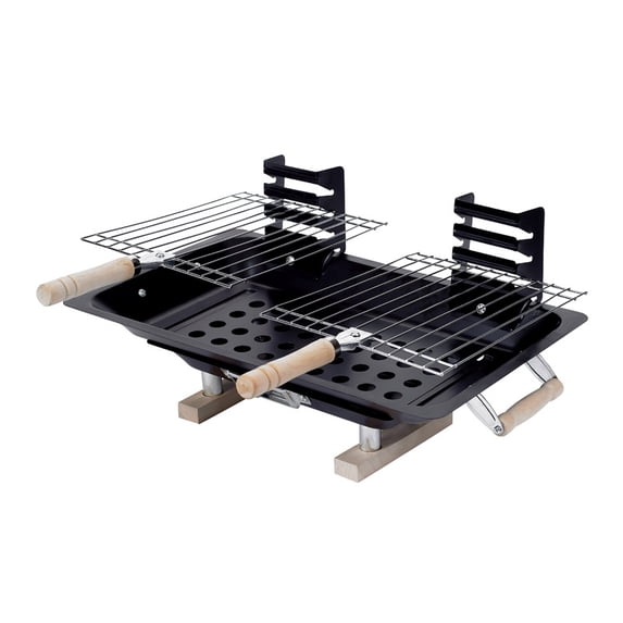 Marsh Allan Hibachi Charcoal Grill, 30002 Steel, Black, Adjustable ...