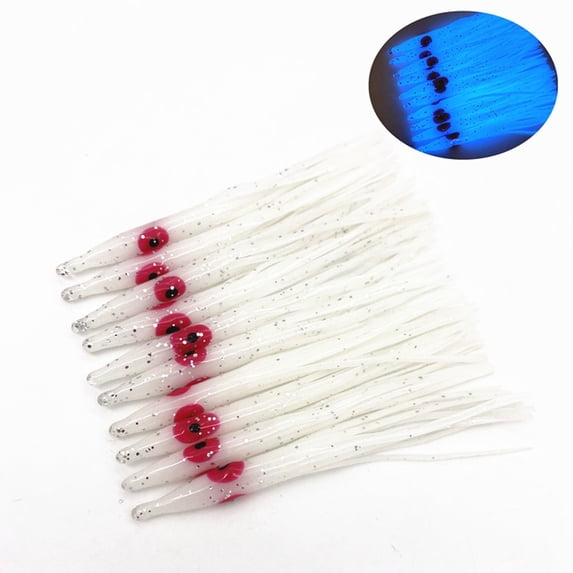 GRIMPEX 10Pcs 80mm Luminous Needle-Shaped Squid Skirts Soft Octopus ...
