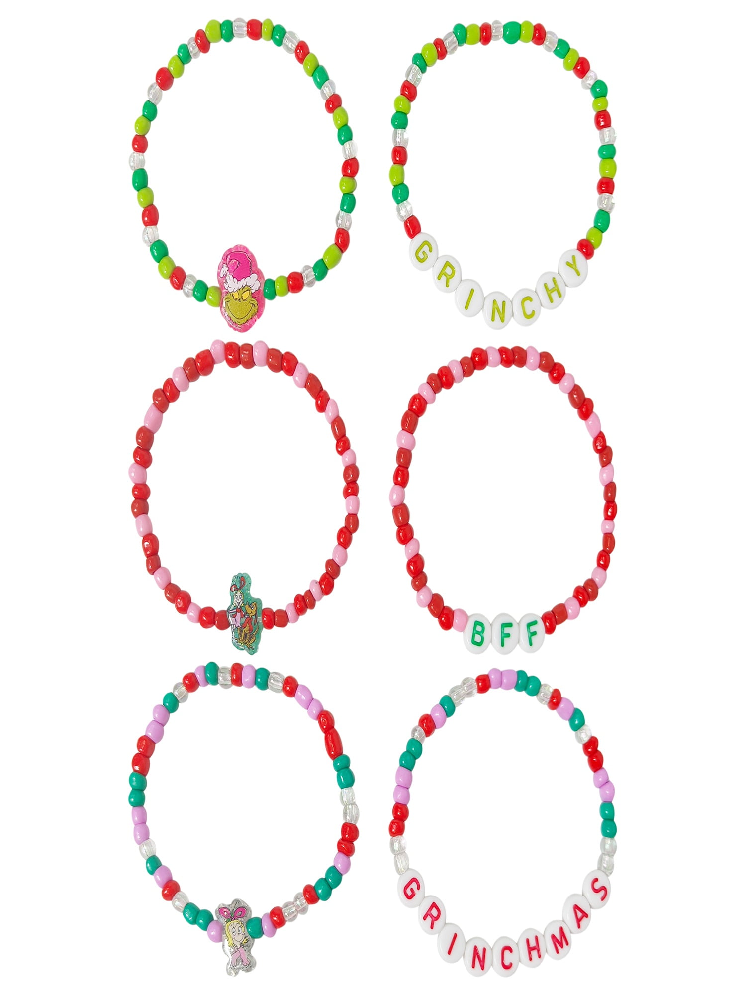 Dr Suess Grinch Friendship Bracelet, 6 Pack, Ages 3+, Multiple Designs ...