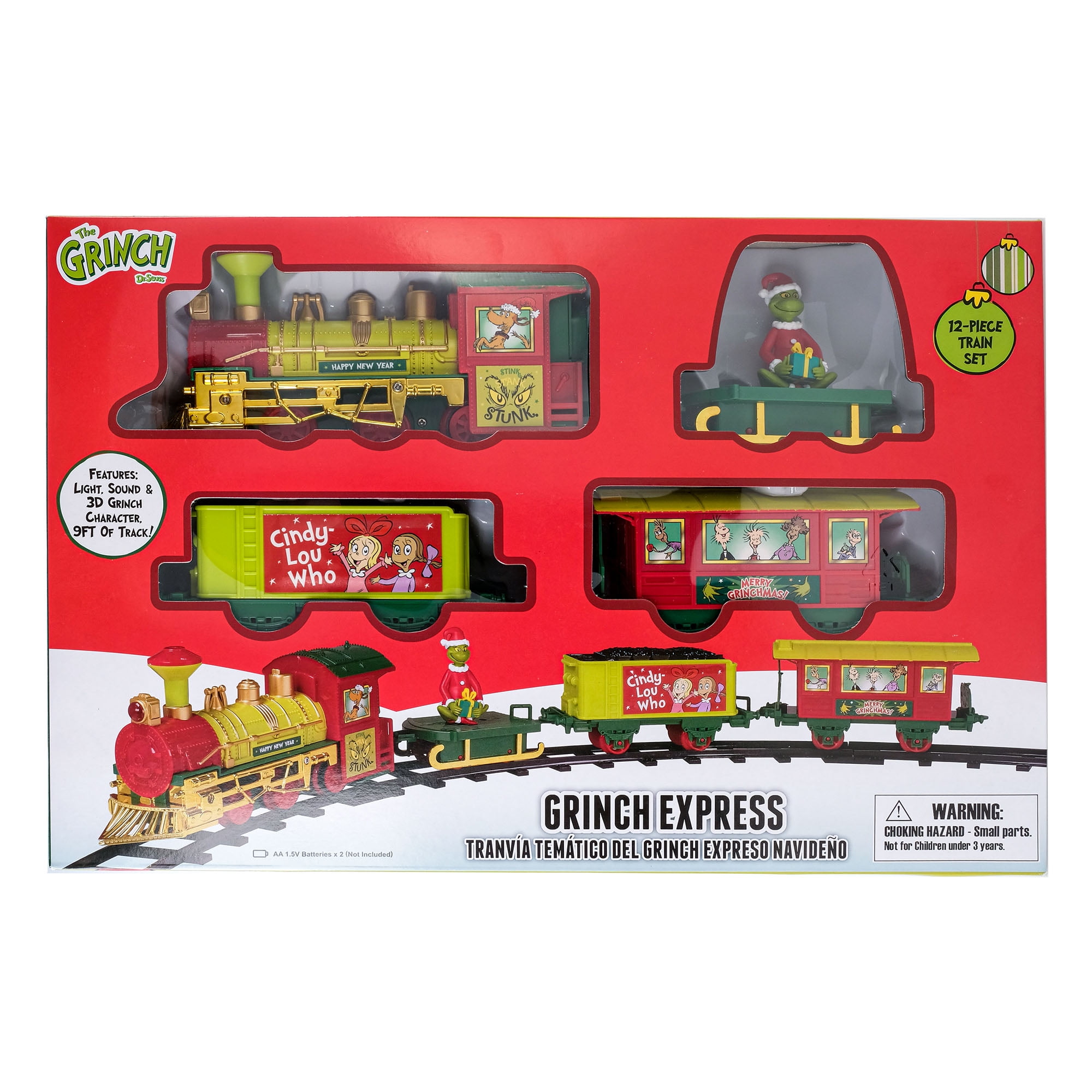 Dr. Seuss' The Grinch Who Stole Christmas Bump 'N Go Train Set, Battery ...