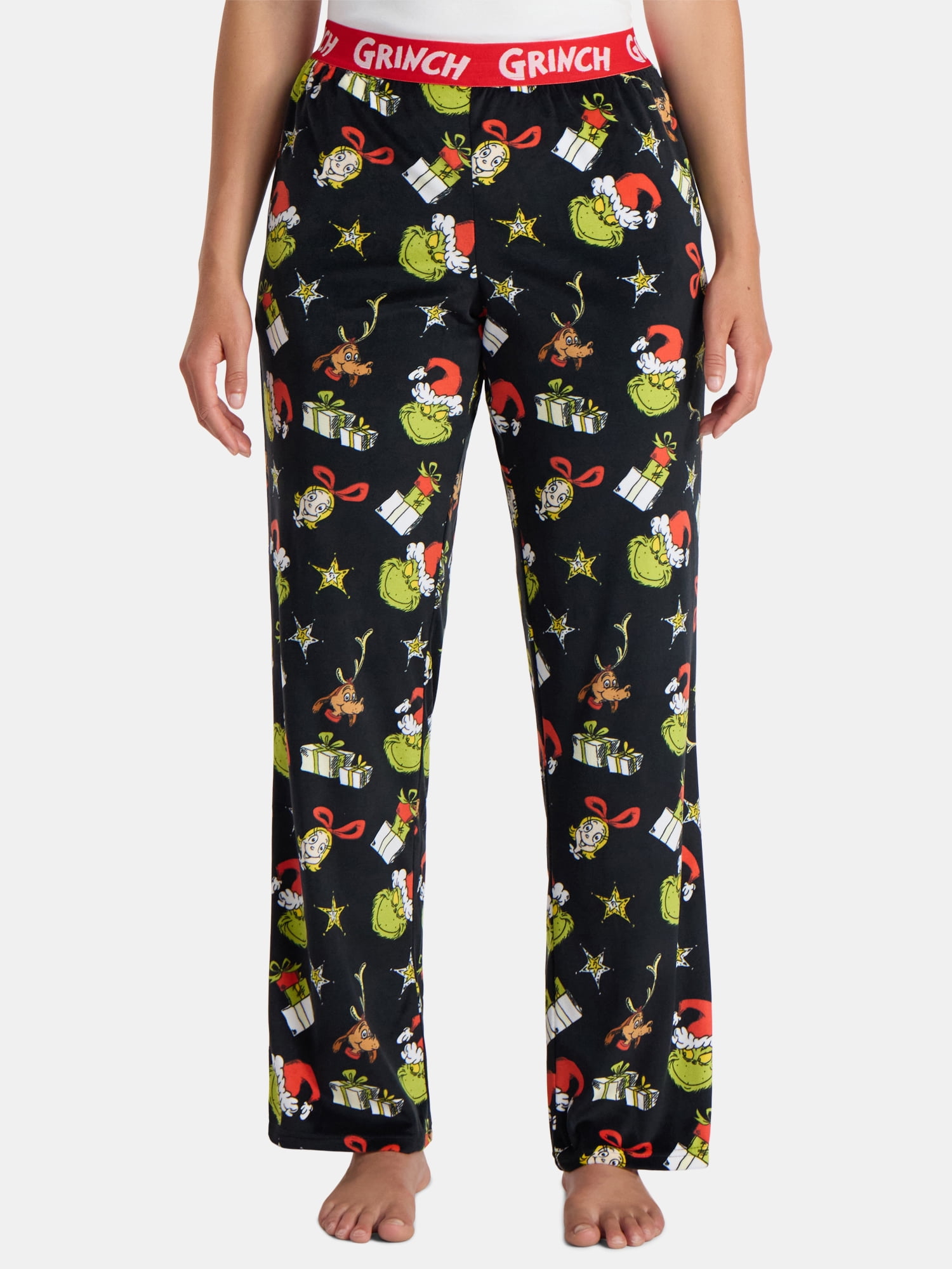 Dr. Seuss Women's The Grinch Print Velour Sleep Pants, Sizes XS-3X ...