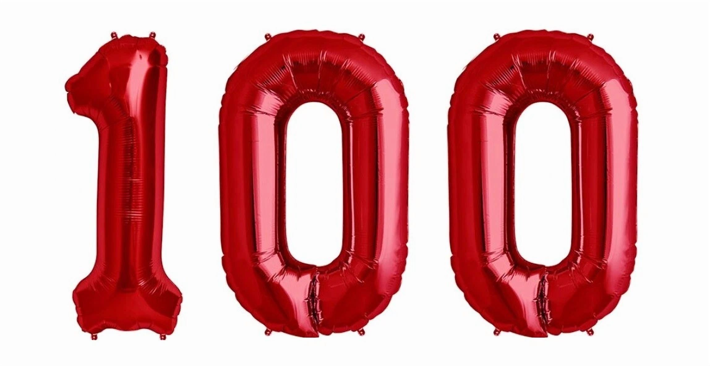 GRIND- 16" 100 Red Number Balloons 100Th Birthday Party Anniversary ...