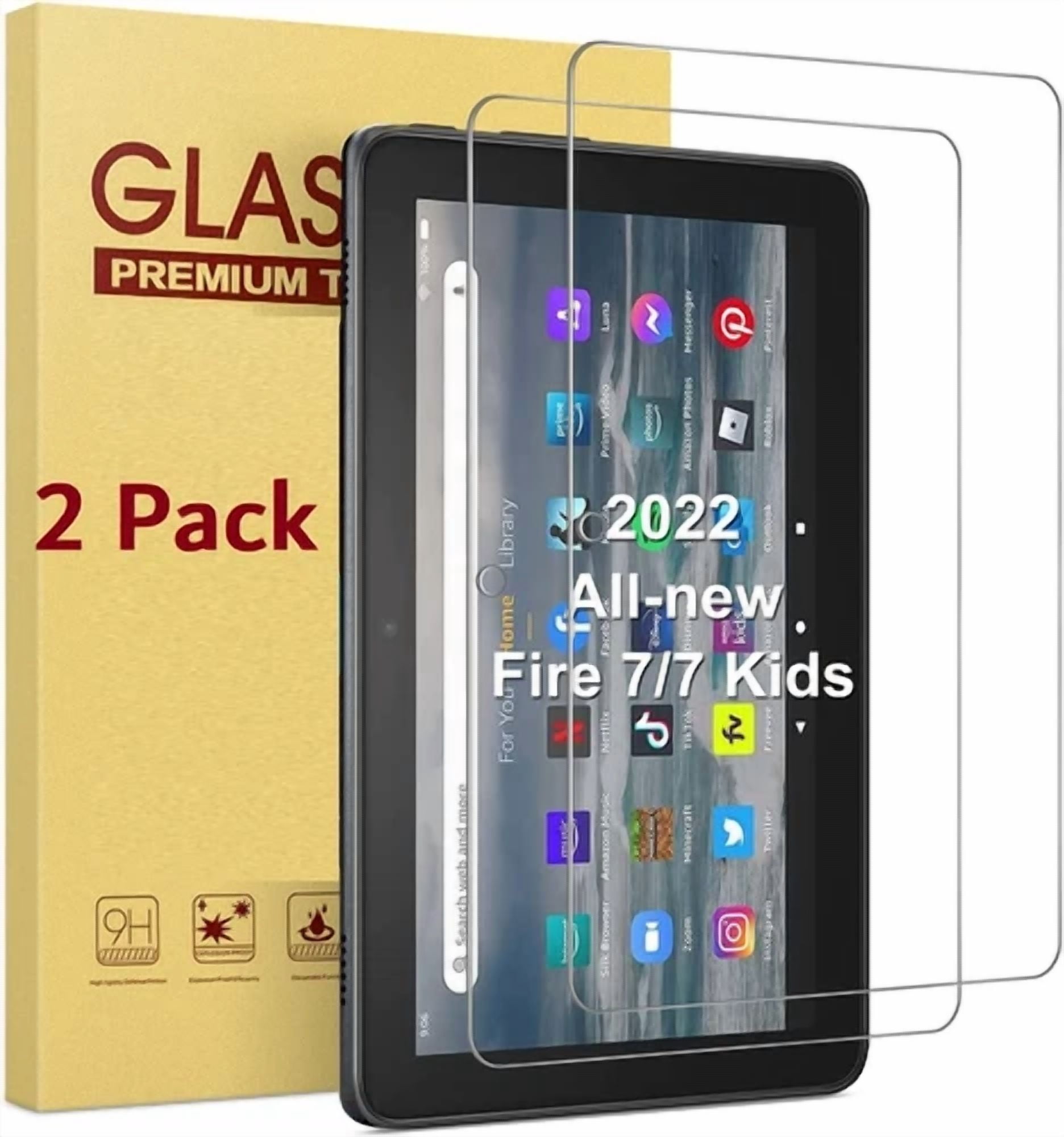 GRIND- (2Pcs) Tempered Glass Screen Protector For Amazon Fire 7" 12Th ...
