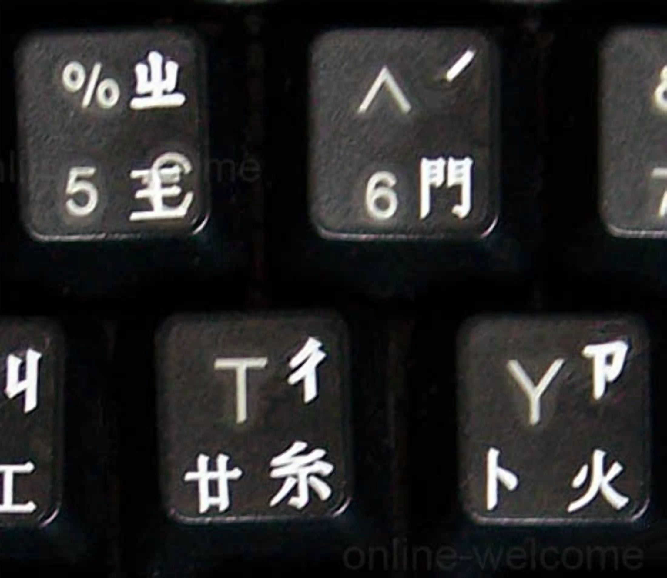 GRIND- Chinese Keyboard Sticker Label Transparent White Letters Online ...
