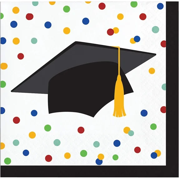 GRIND- Colorful Grad Graduation Polka Dot Theme Party Paper Beverage ...