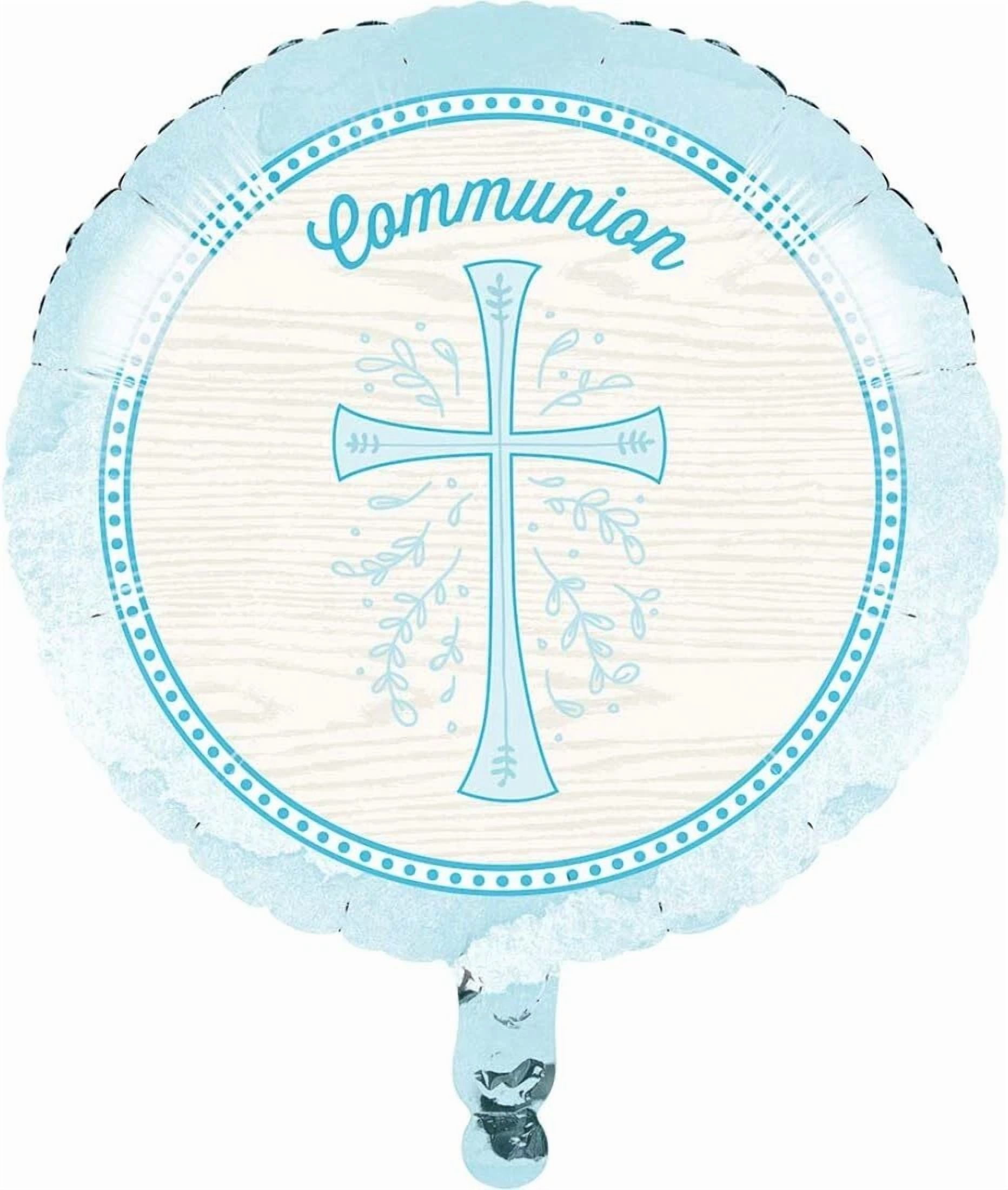 GRIND- Divinity Blue Cross Religious Theme Party Decoration 18" Mylar ...