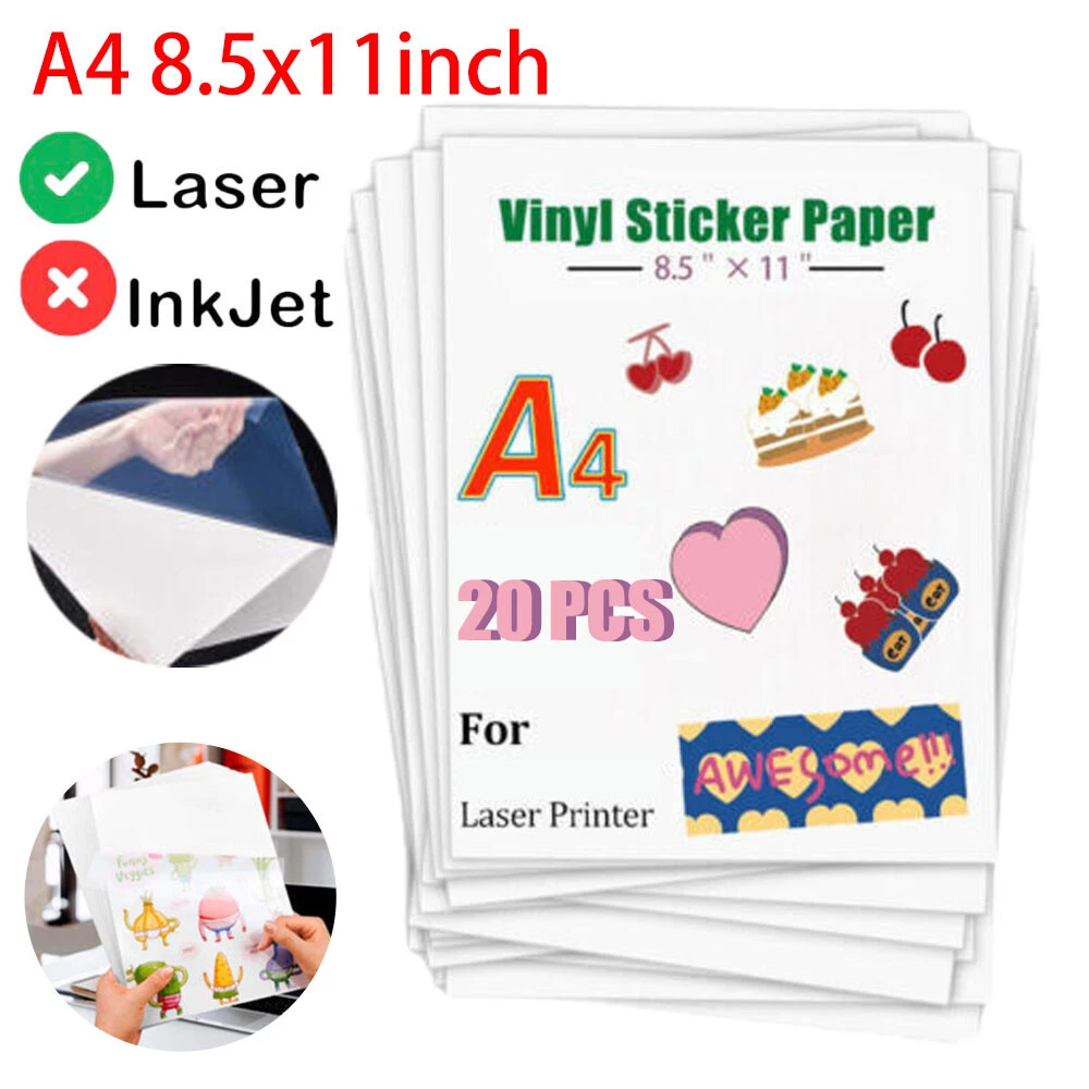 GRIND- For Laser Printer 8.5X11 Printable Vinyl Sticker Paper Sheet ...