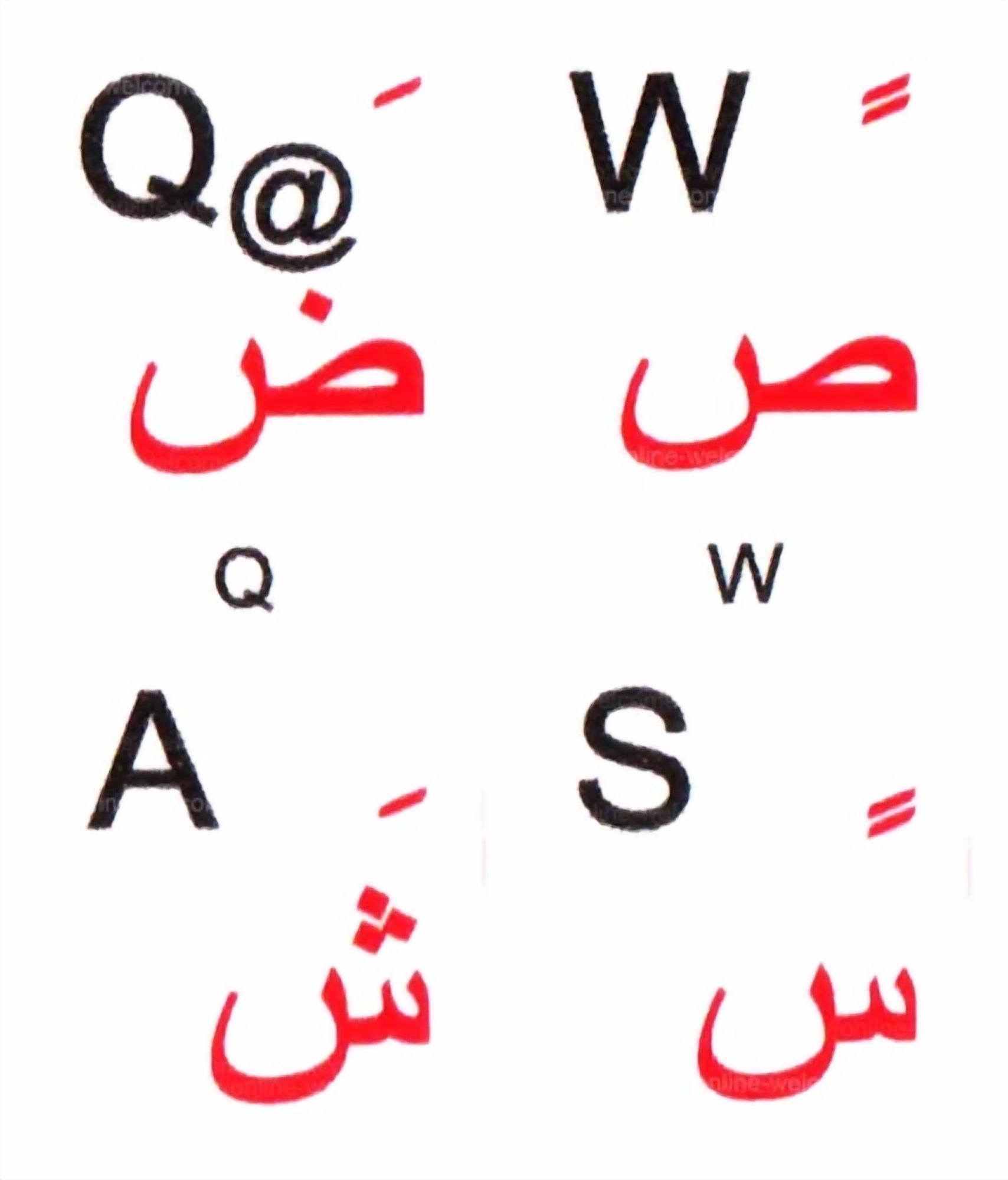 GRIND- German-Arabic Keyboard Sticker Label Non Transparent White New ...
