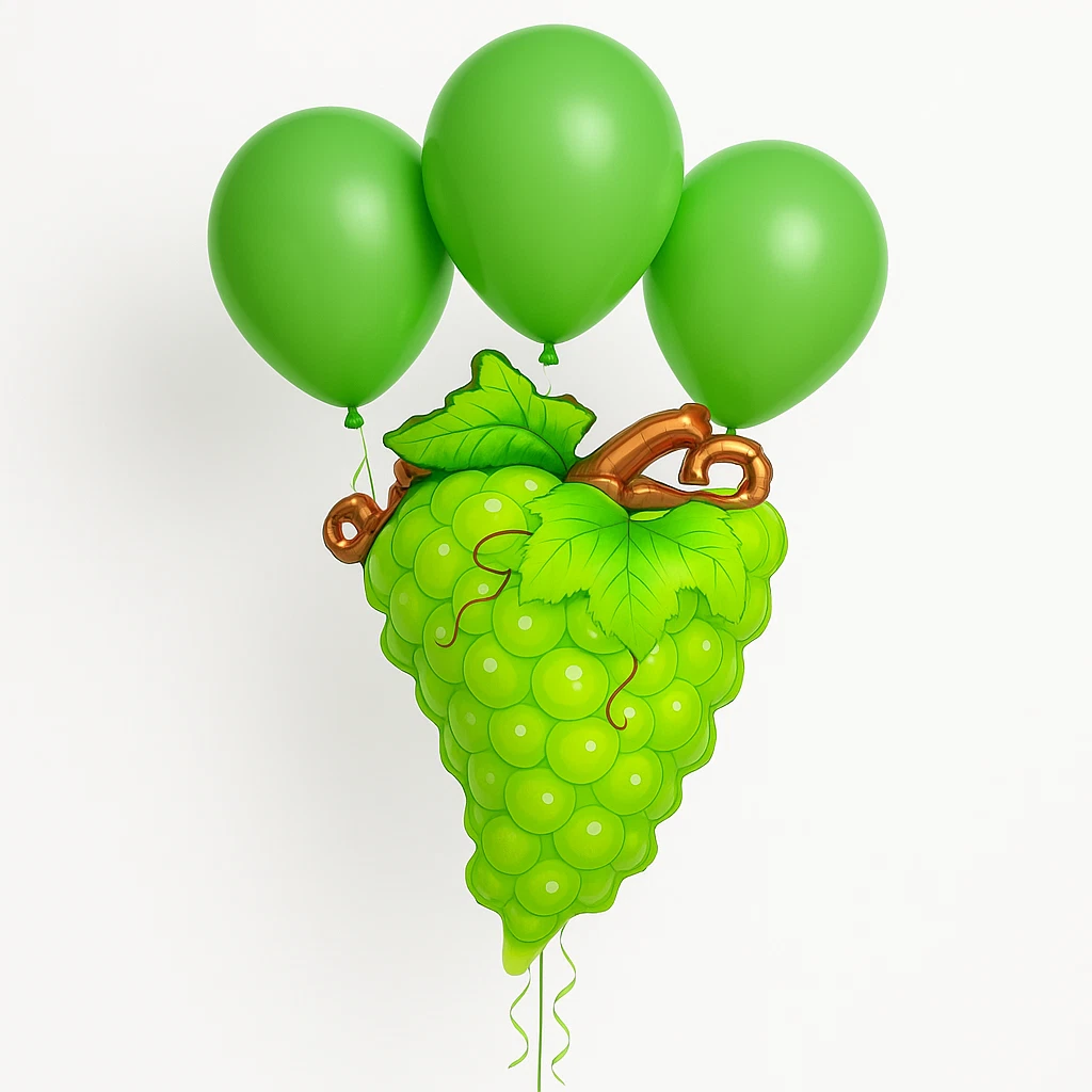 GRIND- Green Grape Balloon Bouquet Party Decor 4Pc Set Balloons ...