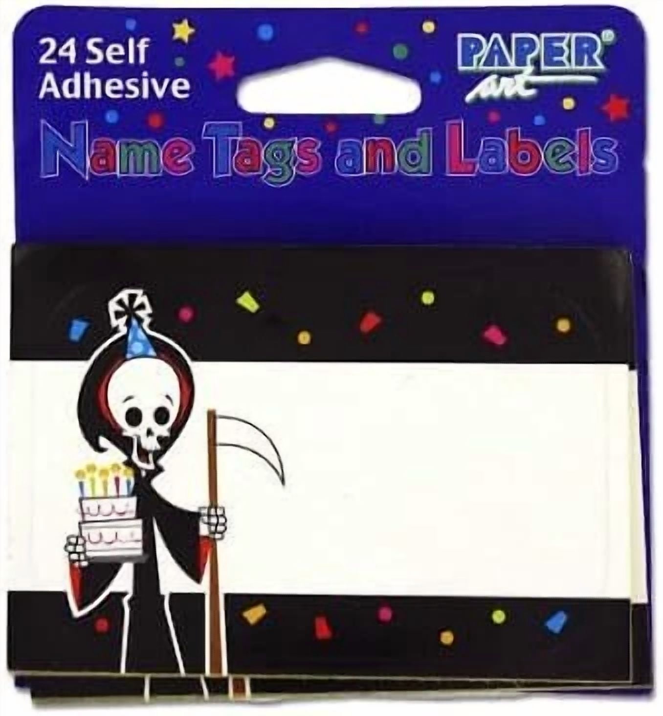 GRIND- Grim Reaper Over The Hill Halloween Birthday Party Labels ...