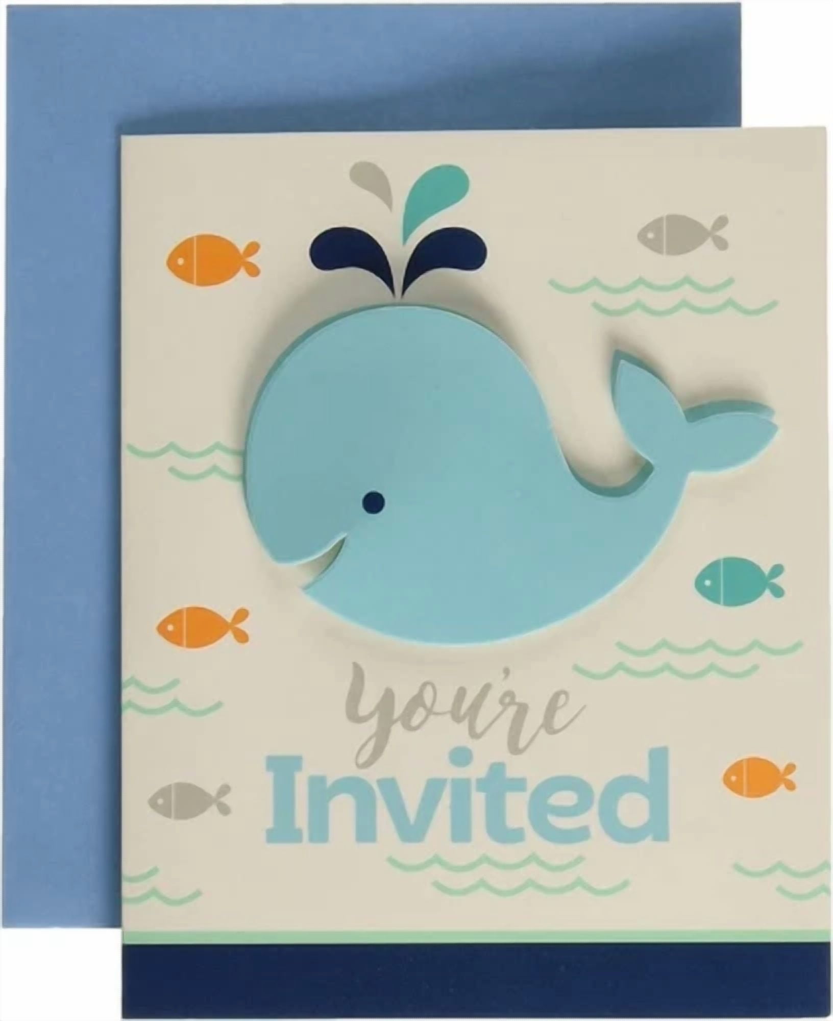 GRIND- Lil Spout Blue Whale Animal Boy Cute Baby Shower Party ...