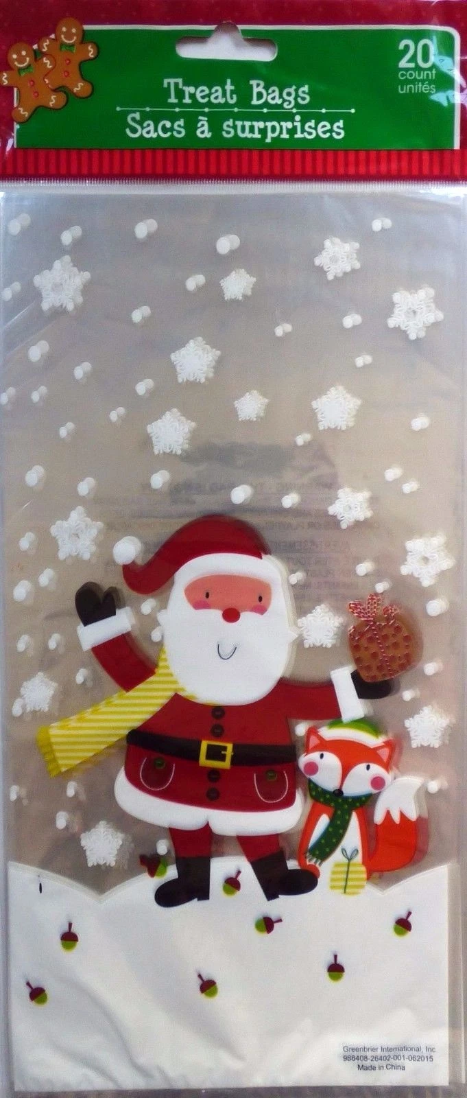 GRIND- New Christmas Cello Party Gift Bags 20 Count Treat Bags W/ Ties ...