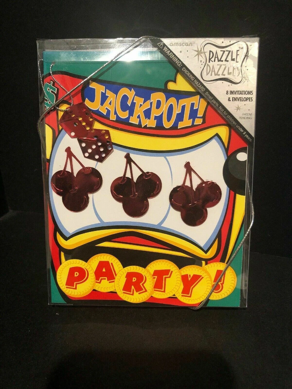 GRIND- Razzle Dazzles Jackpot Casino Party Invitations & Envelopes (8 ...