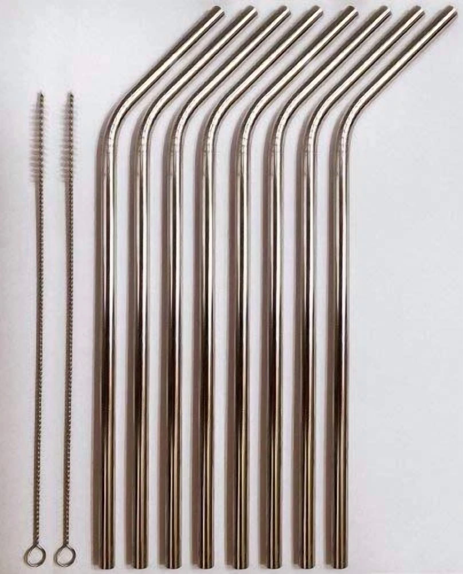 GRIND- Stainless Steel Drinking Straws- Set Of 8 Straws + 2 Straw ...