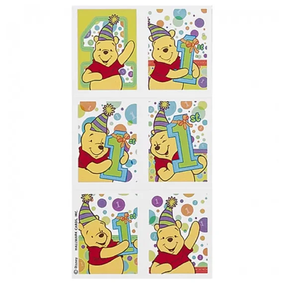 GRIND- Winnie The Pooh 1St Birthday General Kids Party Favor Decals ...